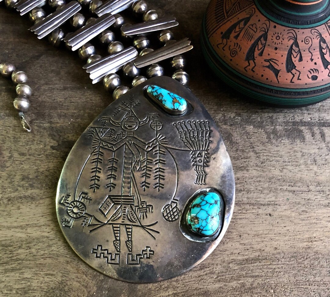 Native American Tim Kee Whitman Lone Mountain Turquoise Pendant ...