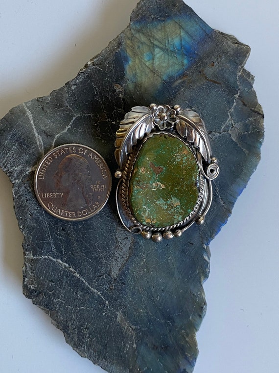 Sterling Silver Royston Turquoise Squash Blossom Pend… - Gem