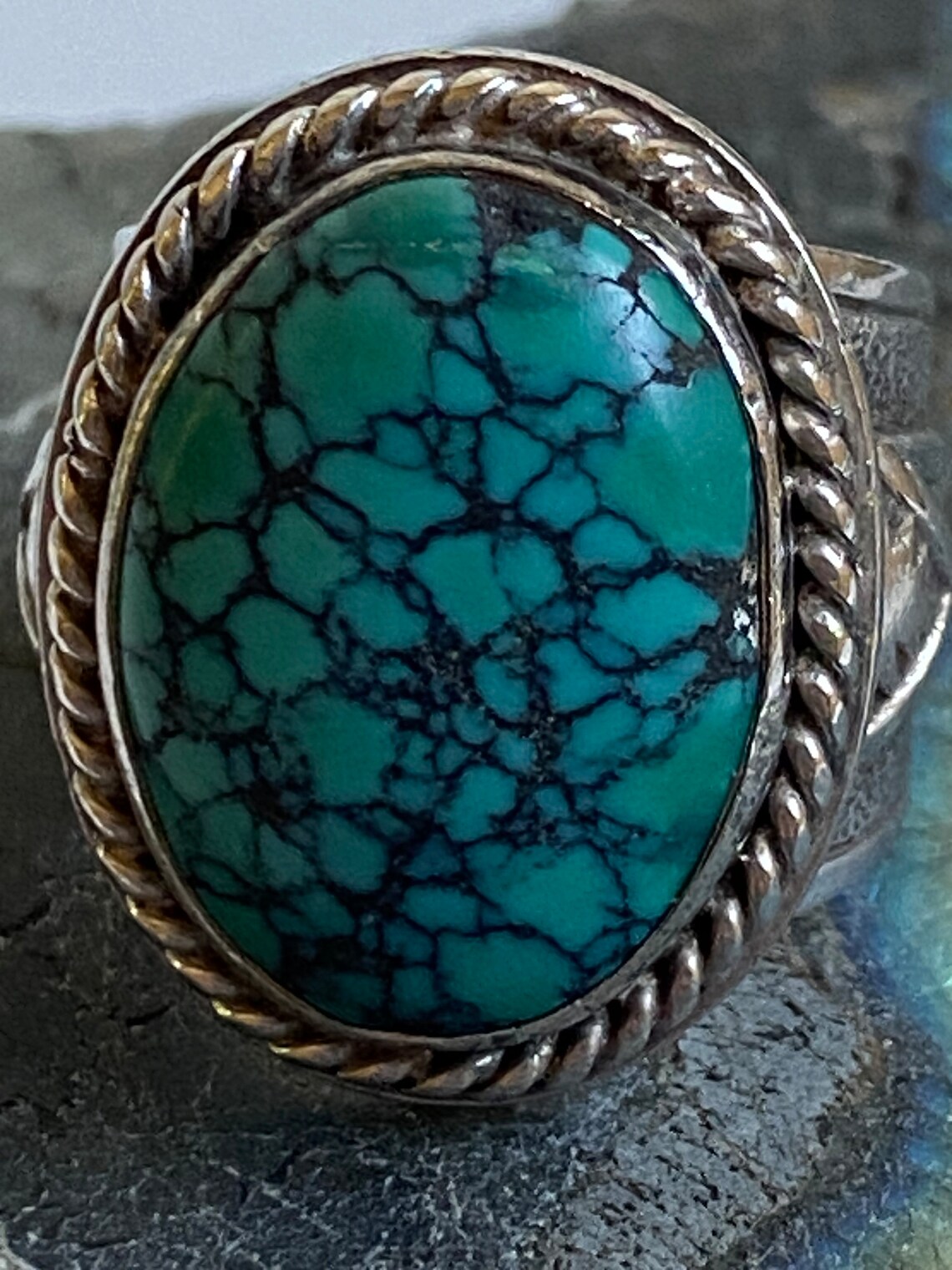 Mona Van Riper Sterling Silver Turquoise Ring Size 8 - Etsy