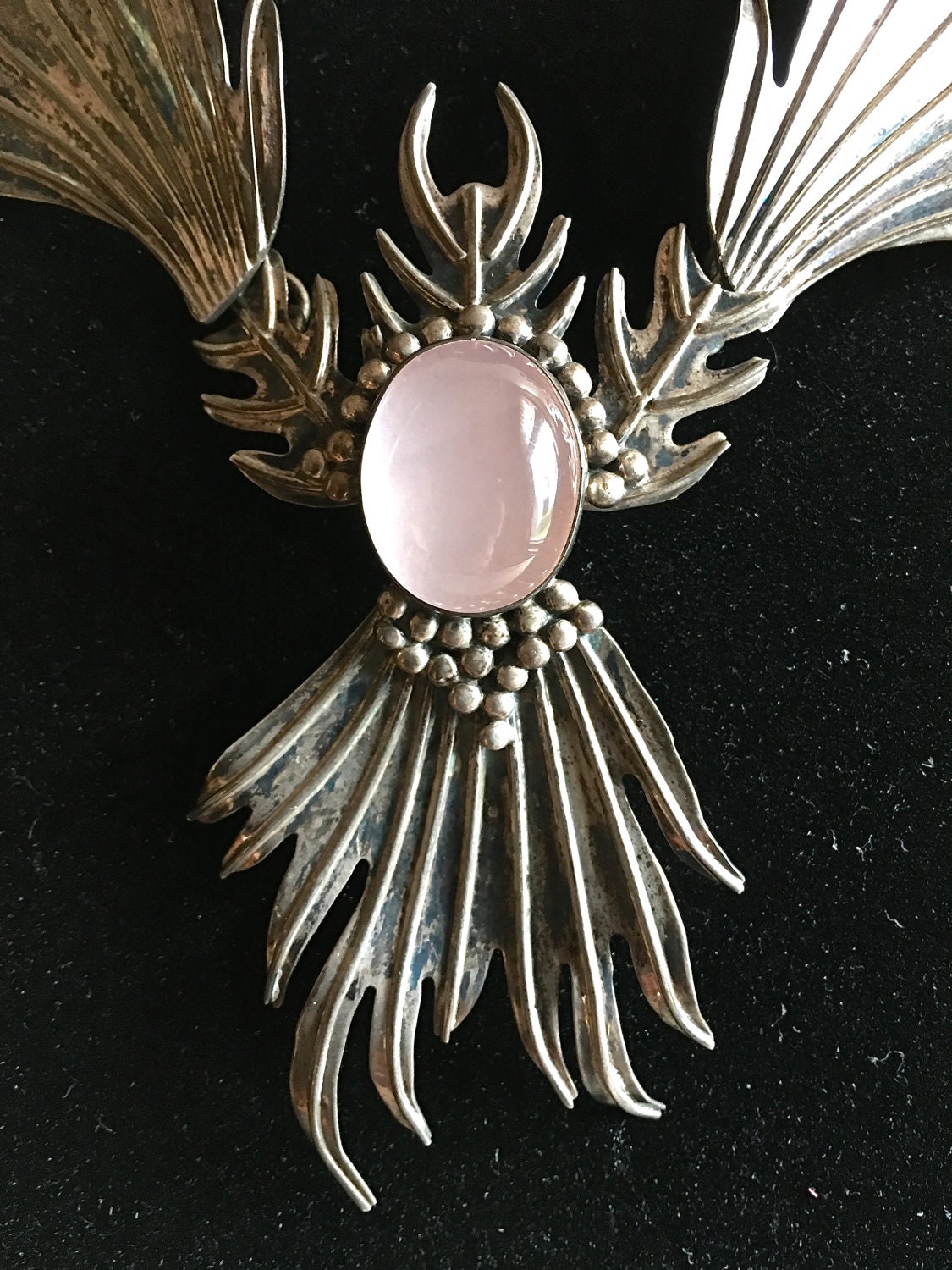 Lorenzo Secatero Navajo Hand Wrought Sterling Silver Rose Quartz ...