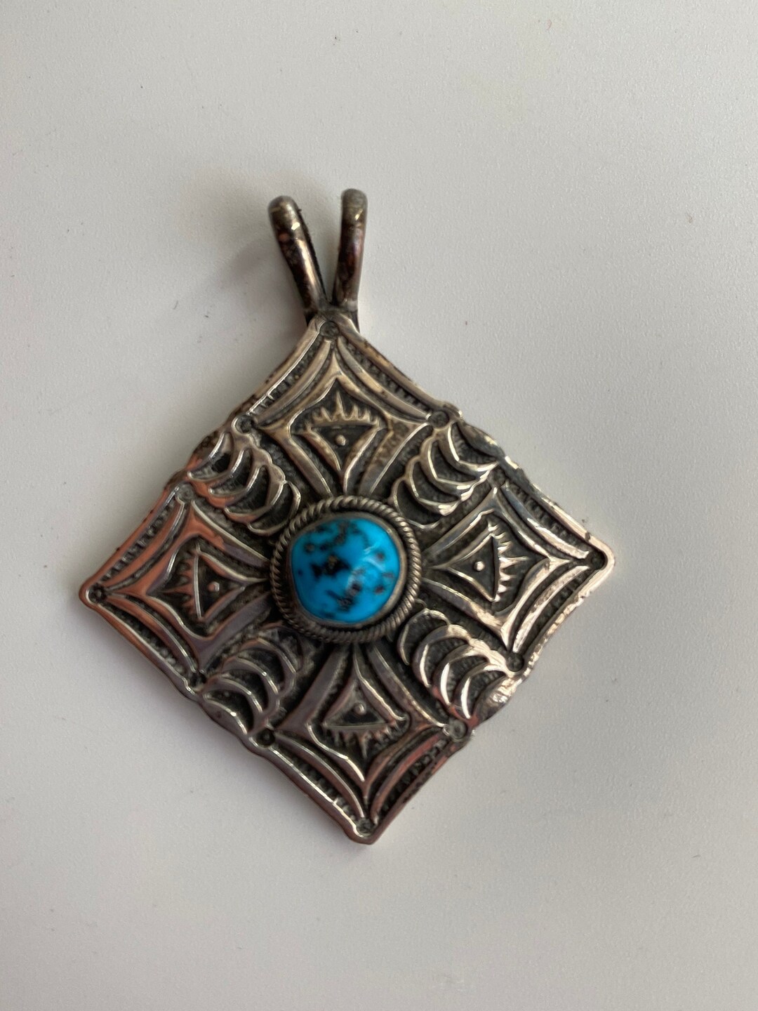 Gary Reeves Navajo Turquoise Sterling Silver Pendant - Etsy