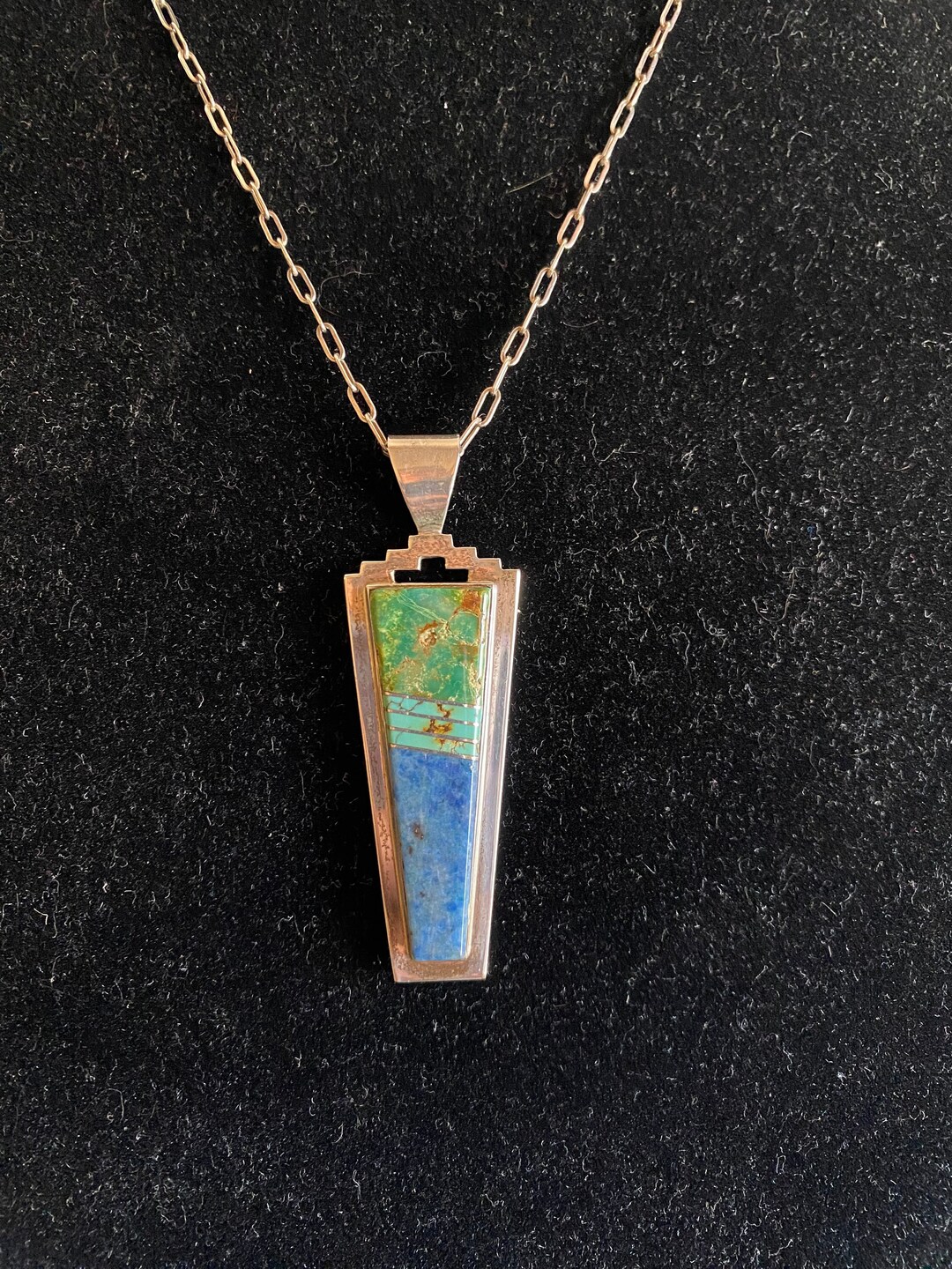 Herbert and Veronica Thompson Navajo Sterling Silver Stone Inlay ...