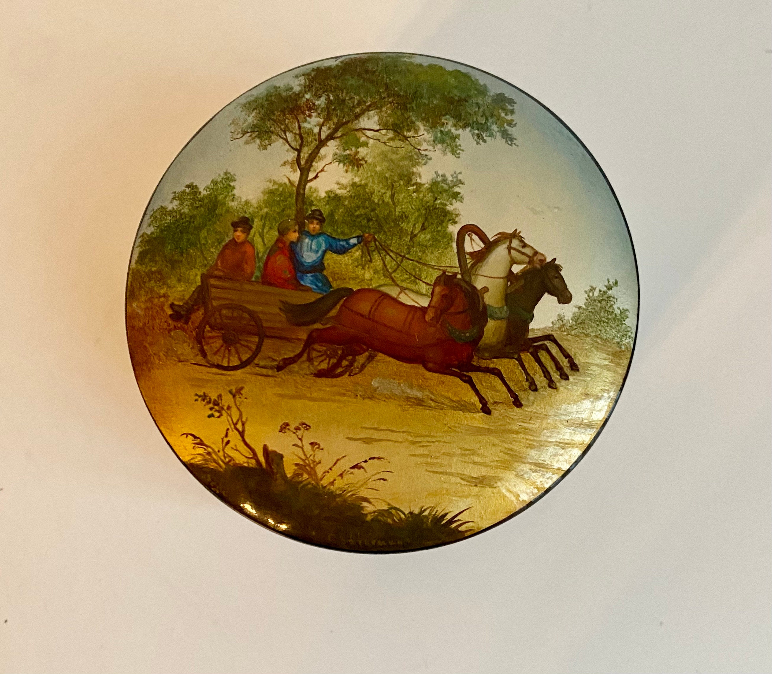 Russian Lacquer Round Box - Etsy