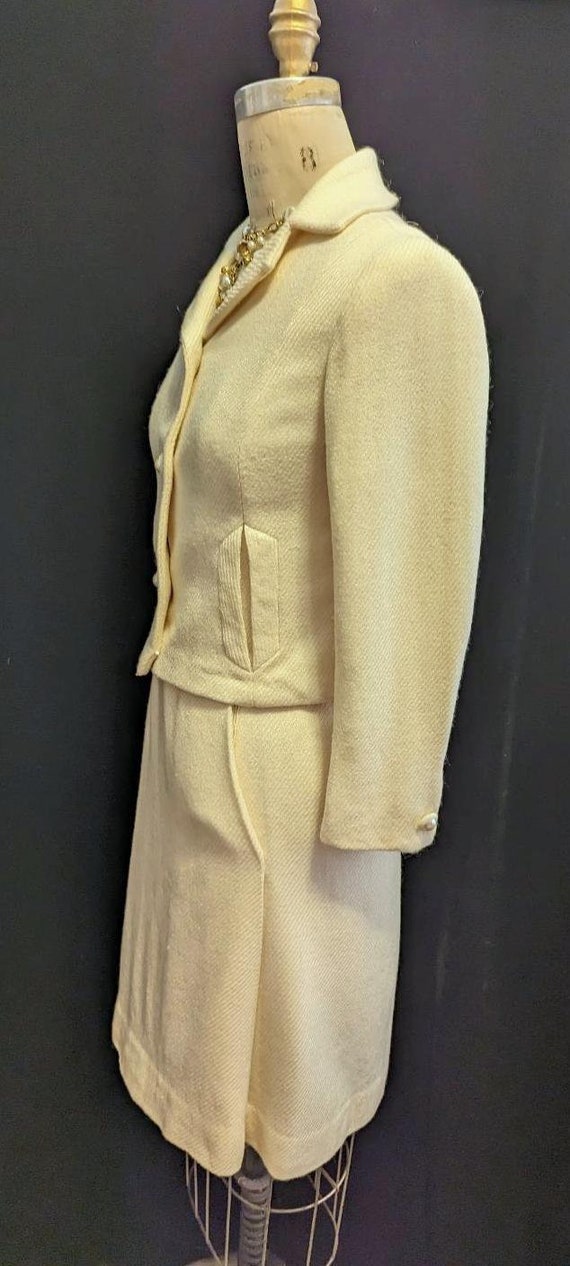 Vintage 60s MOD Era Ivory Wool and SILK SUIT Wedding … - Gem