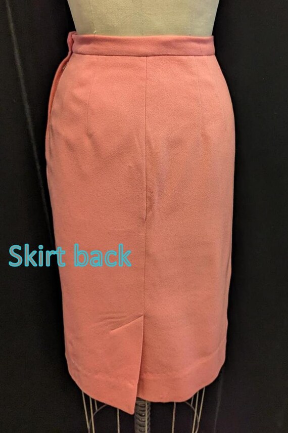 Vintage 50s 60s Candy PINK Wool Pencil SHEATH SKIRT S… - Gem