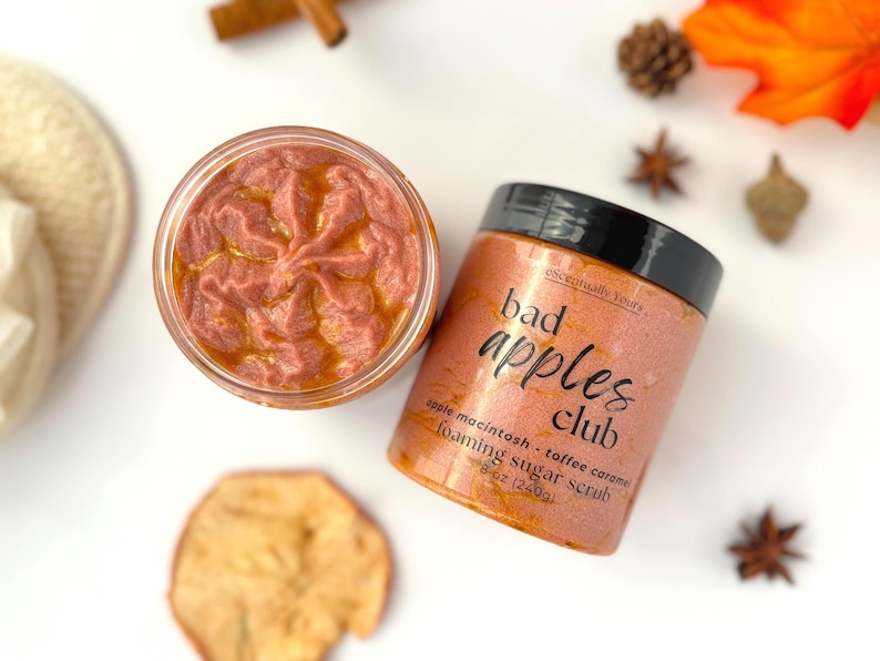 Caramel Apple Whipped Soap & Sugar Scrub Set - Vegan Fall Skincare - Etsy