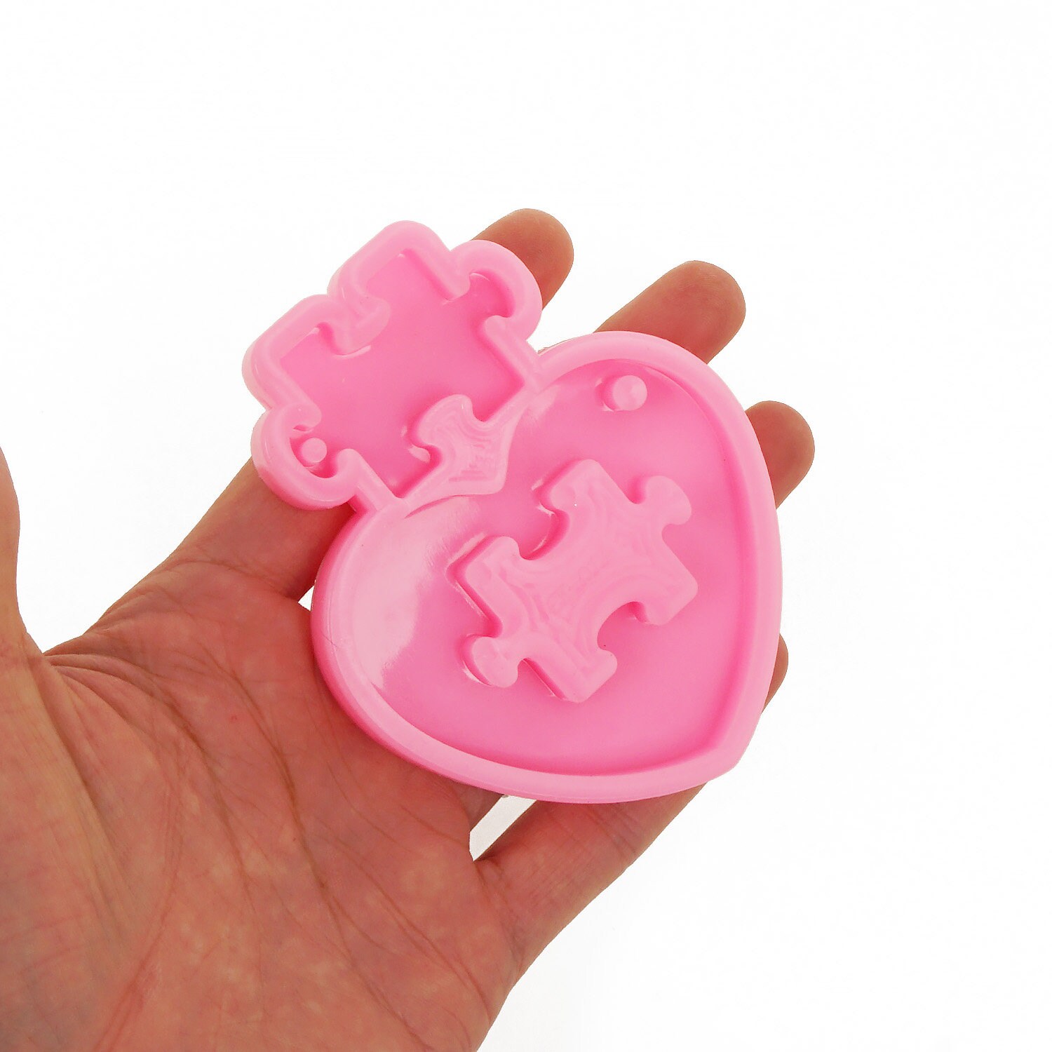 1 Piece Silicone Puzzle Mold Heart Shape Puzzle Mold Resin Kaychain ...