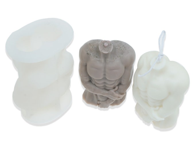 1pc 3D Male Body Mold Muscle Man Mold DIY Handmade Candle Mold Resin ...