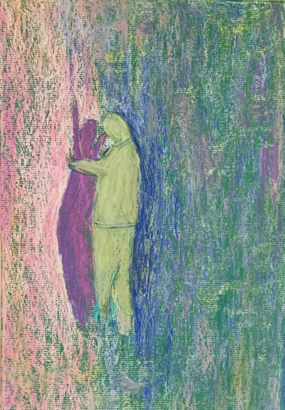 Hugs We Need Original Oil Pastel on Paper 15x10 - Etsy