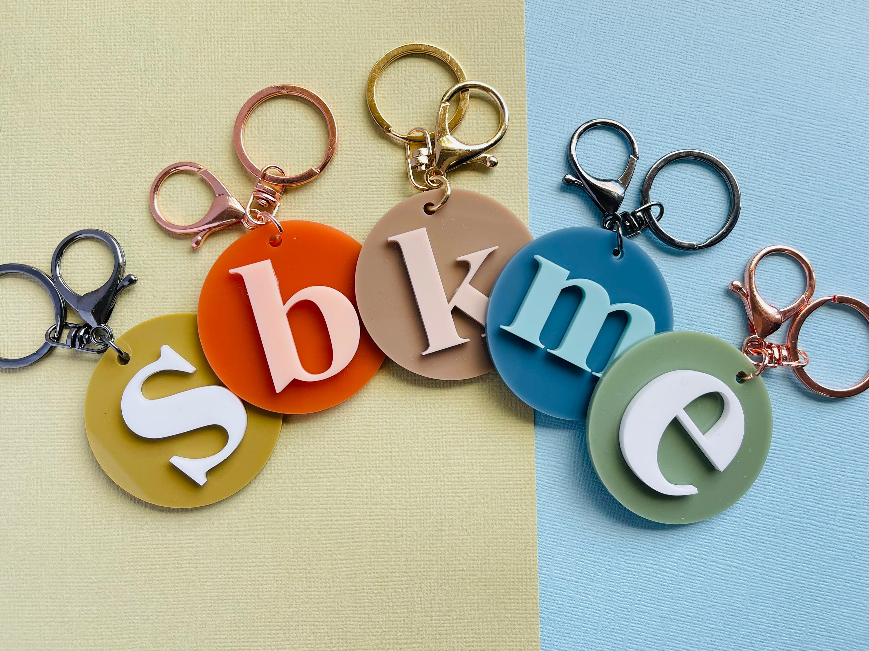 Personalised Initial Keyrings / Initial Key Tags / Custom Bag - Etsy ...