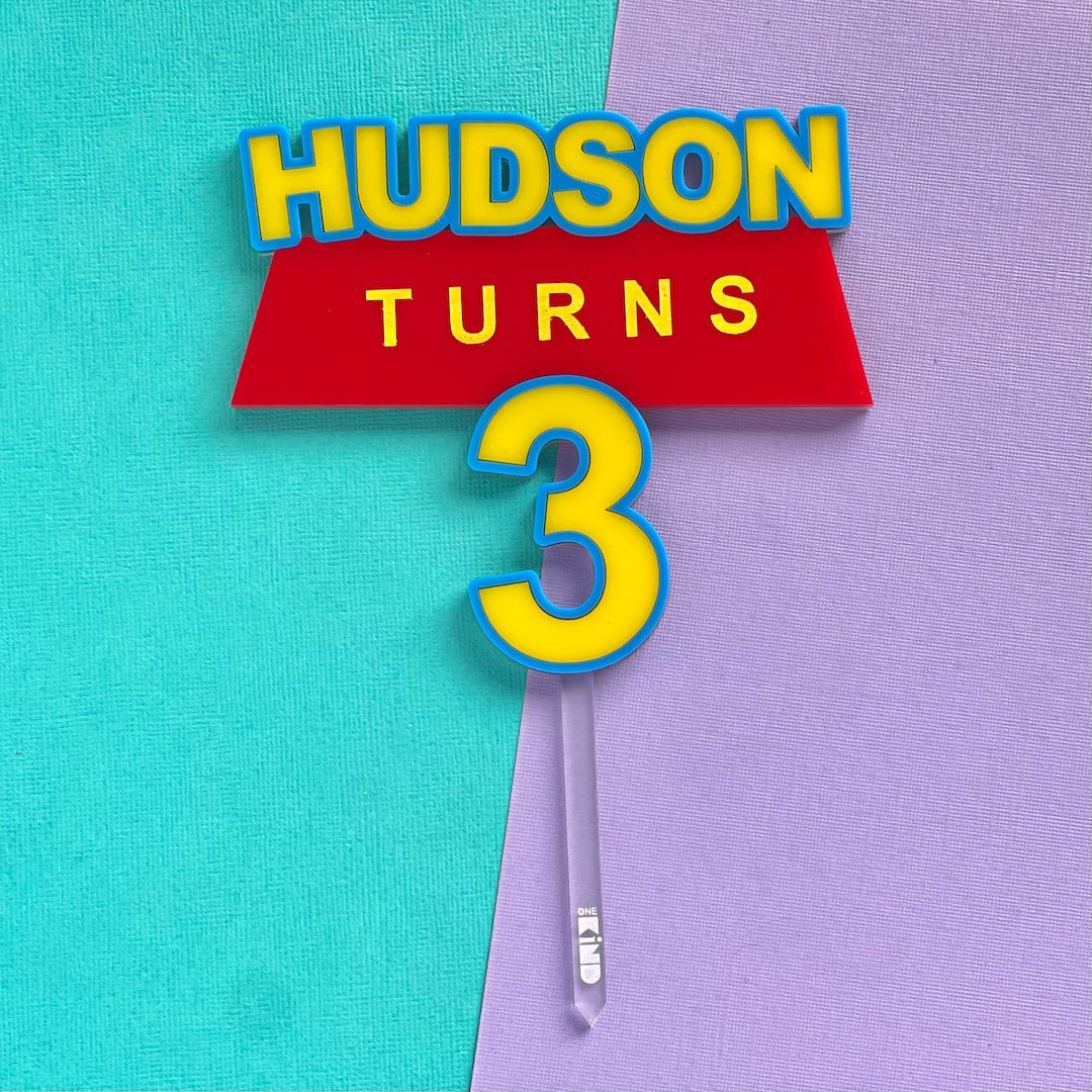 Toy Story Acrylic Cake Topper / Toy Story Logo Custom Name and Age Cake ...