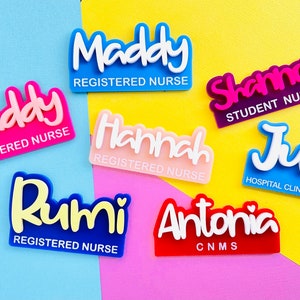 Name Badge Custom Made / Personalised Teacher Nurse Occupation Midwife ...