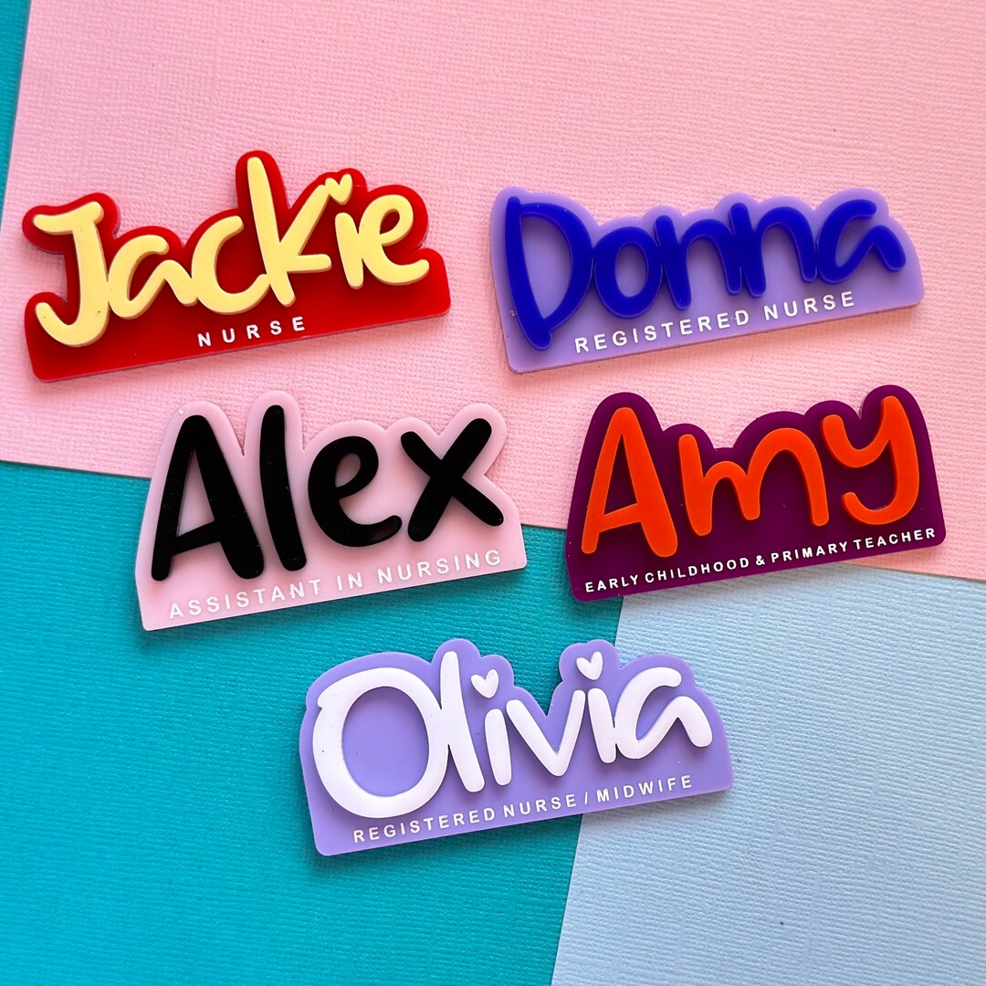 Personalised Work Name Badge 3D Letters / Custom Name Teacher Nurse ...