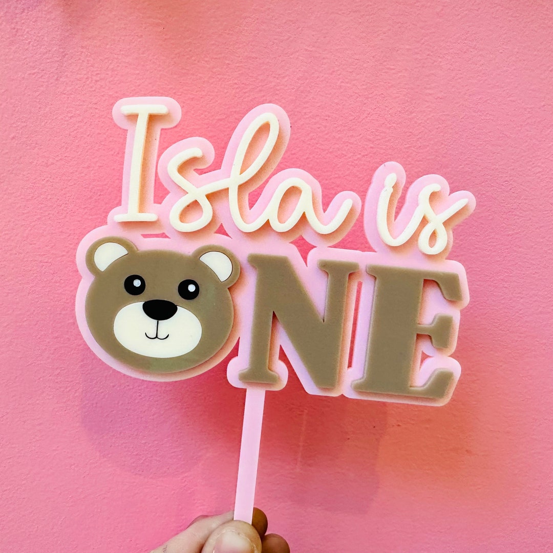 Teddy Bear Cake Topper / Bear Themed Cake Topper / First Birthday ...