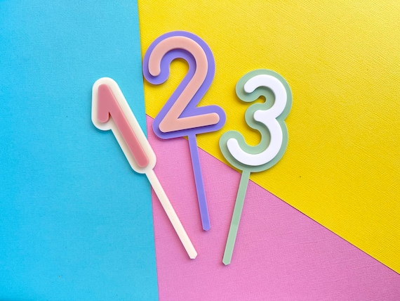 ACRYLIC Cake Topper Numbers / Double Layered Plastic Numbers / - Etsy ...