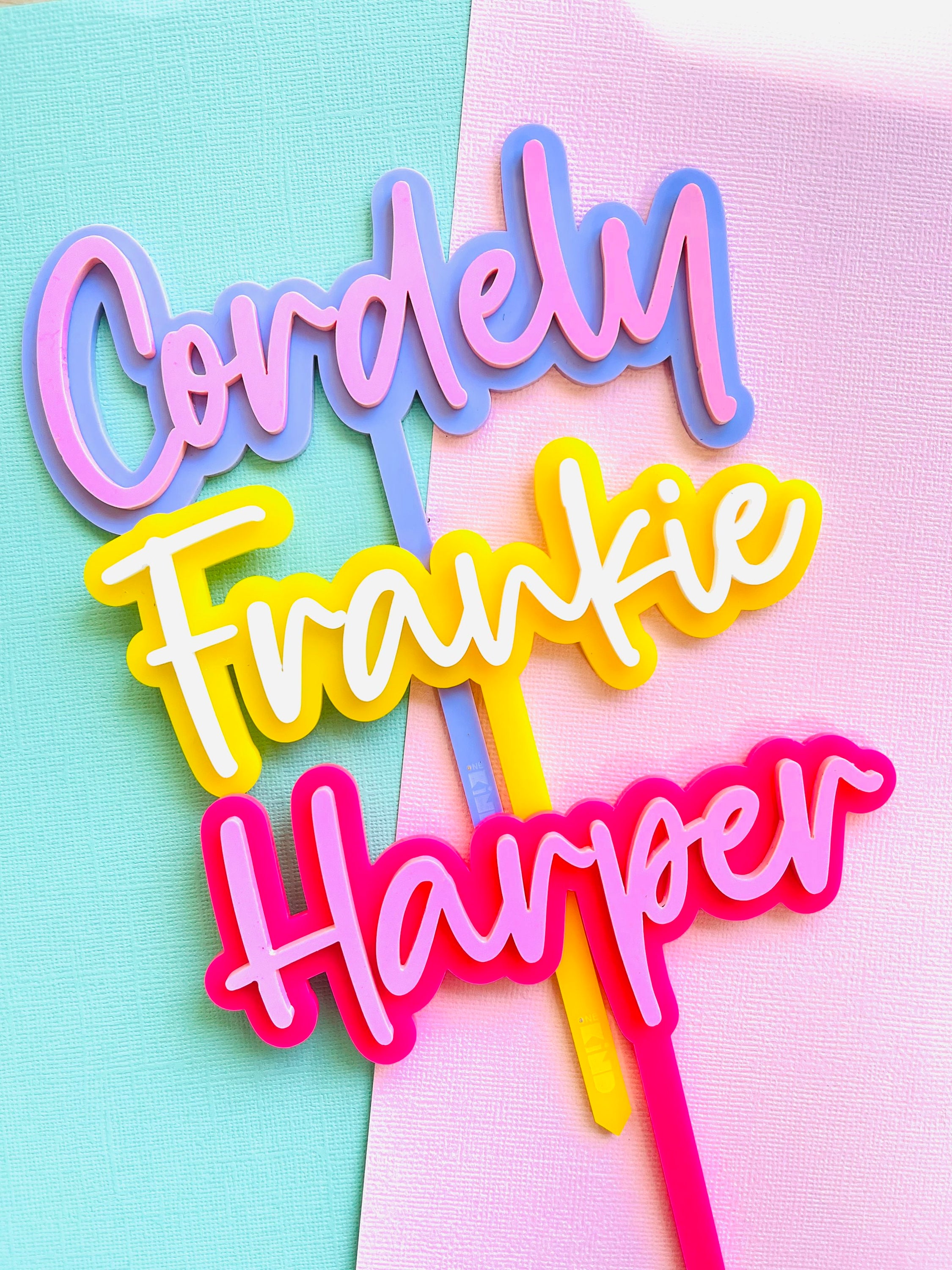 ACRYLIC Name Cake Topper / Custom SINGLE NAME Cake Topper / Script ...