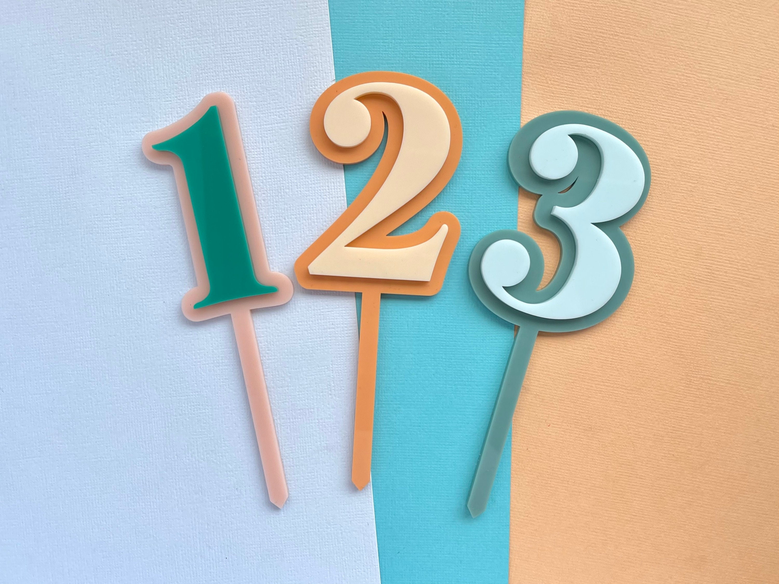 ACRYLIC Single Numbers Cake Toppers / Double Layered Cake - Etsy Australia
