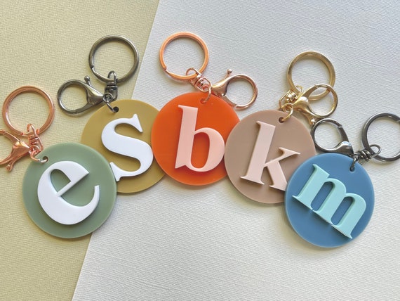 Personalised Initial Keyrings / Initial Key Tags / Custom Bag - Etsy ...