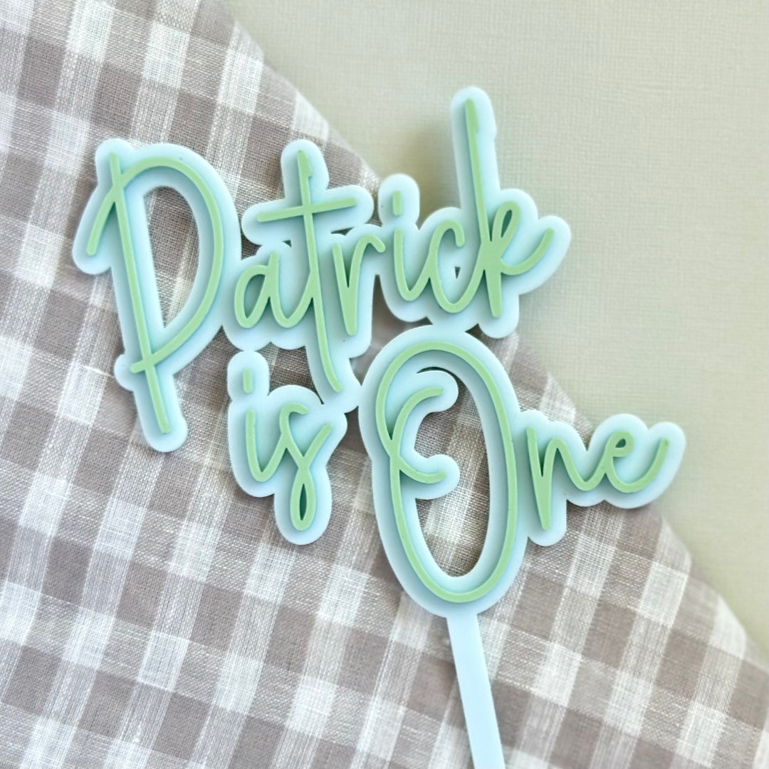 ACRYLIC Double Layer Cake Topper / Custom Name and Age Cake Topper ...