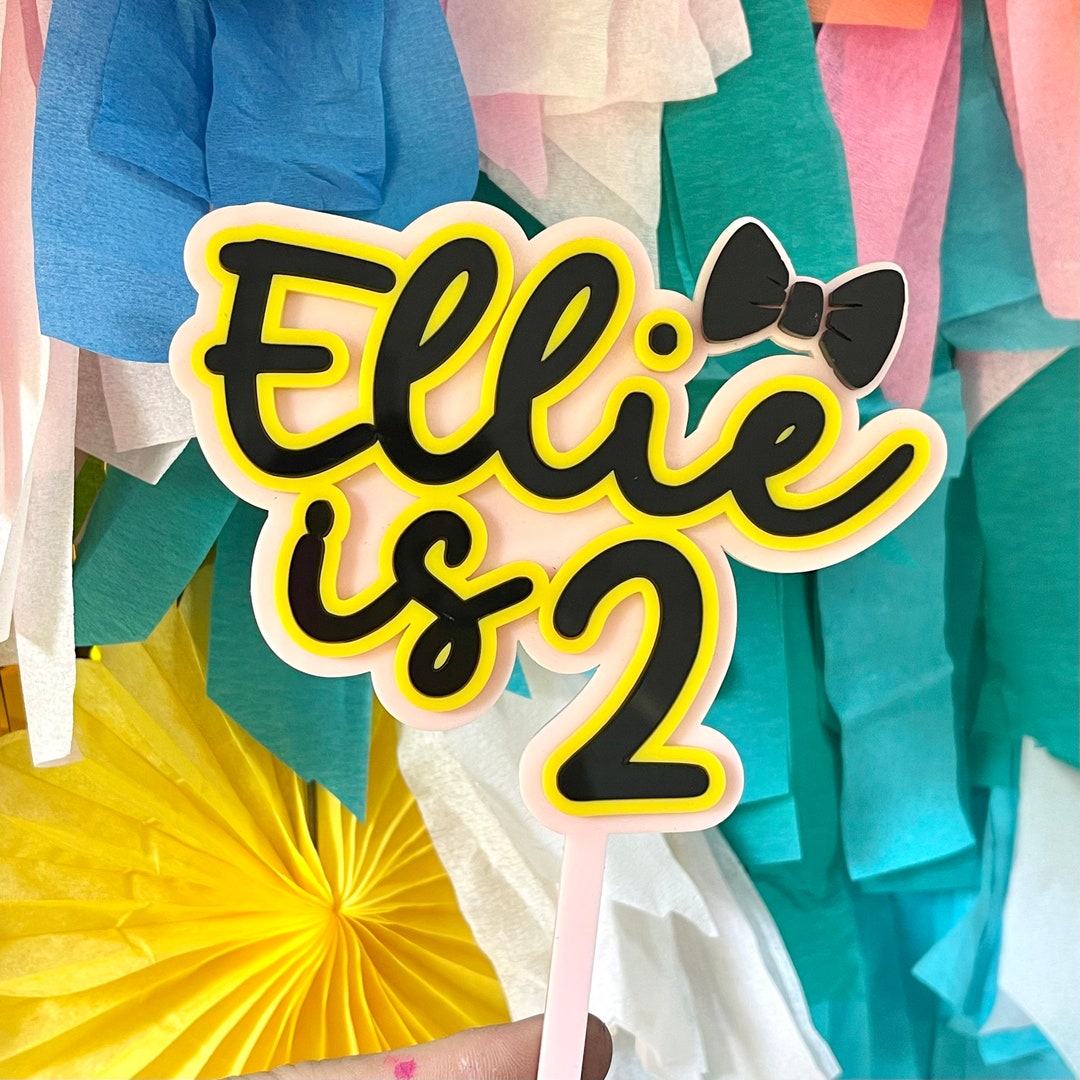 Acrylic Emma Wiggle Inspired Cake Topper / Reusable Double Layer Cake ...