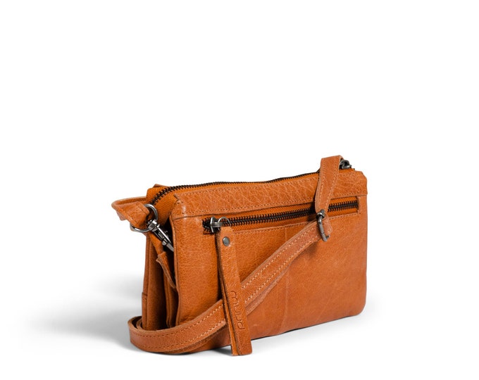 Muud Riga Leather Handmade Leather Crossover Bag Knitting Project Bag ...