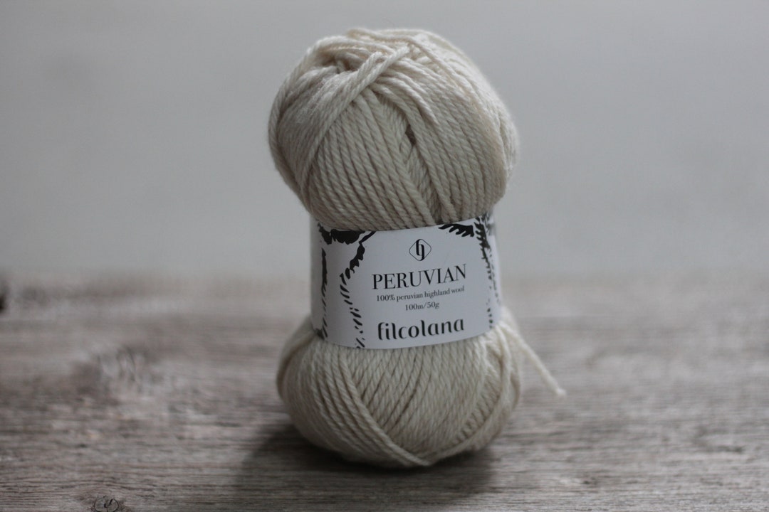 Filcolana PERUVIAN Highland Wool 50g Color 977 Marzipan (melange) 100% ...