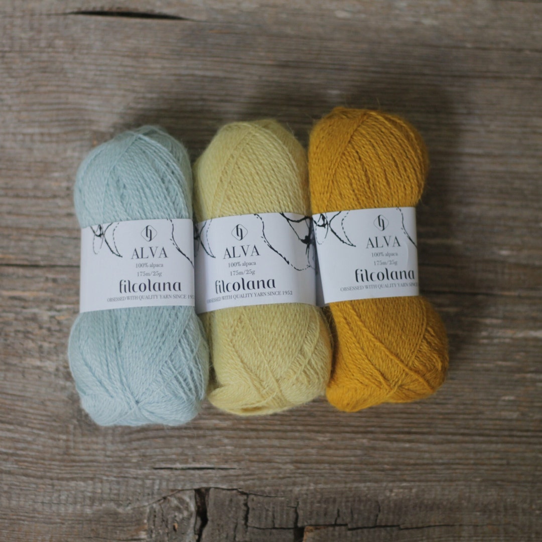 Filcolana Alva Luxury Alpaca Wool 281 Rime Frost 374 Lemond Curd 285 ...
