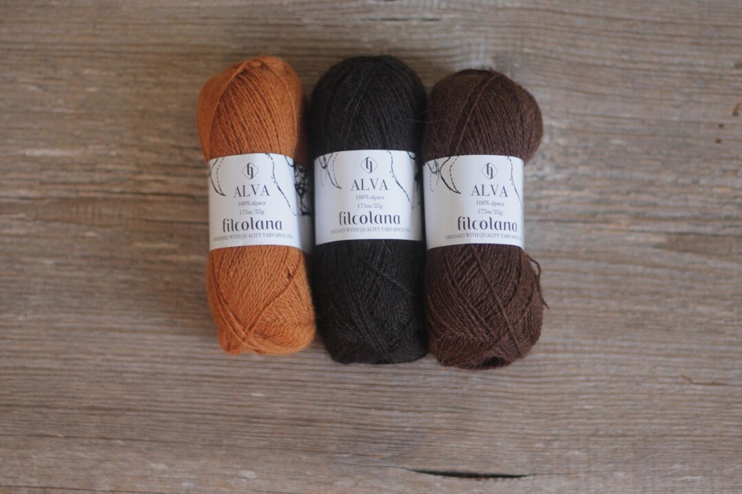 Filcolana Alva Luxury Alpaca Wool 366 Sugar Almond 409 Espresso 302 ...