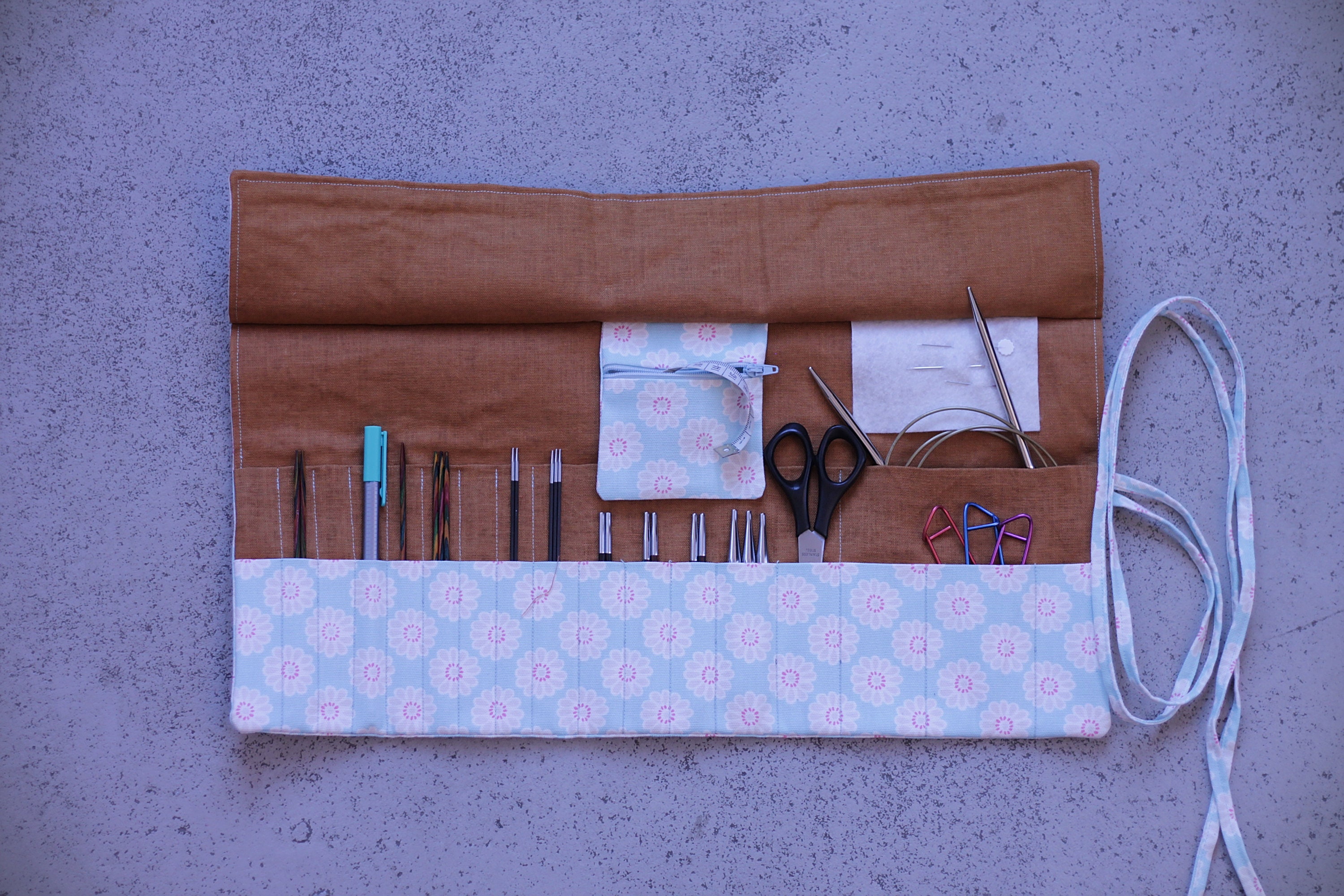 Knitting needle case Organizer Crochet hook holder Linen | Etsy