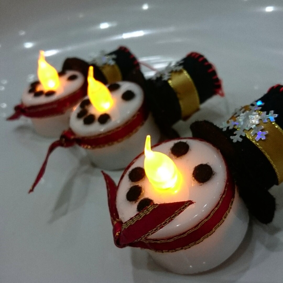 Snowman LED Tealight Decoration - Etsy