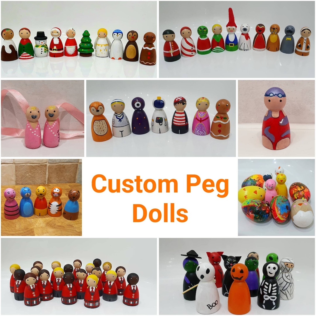 Custom Design Peg Dolls - Etsy
