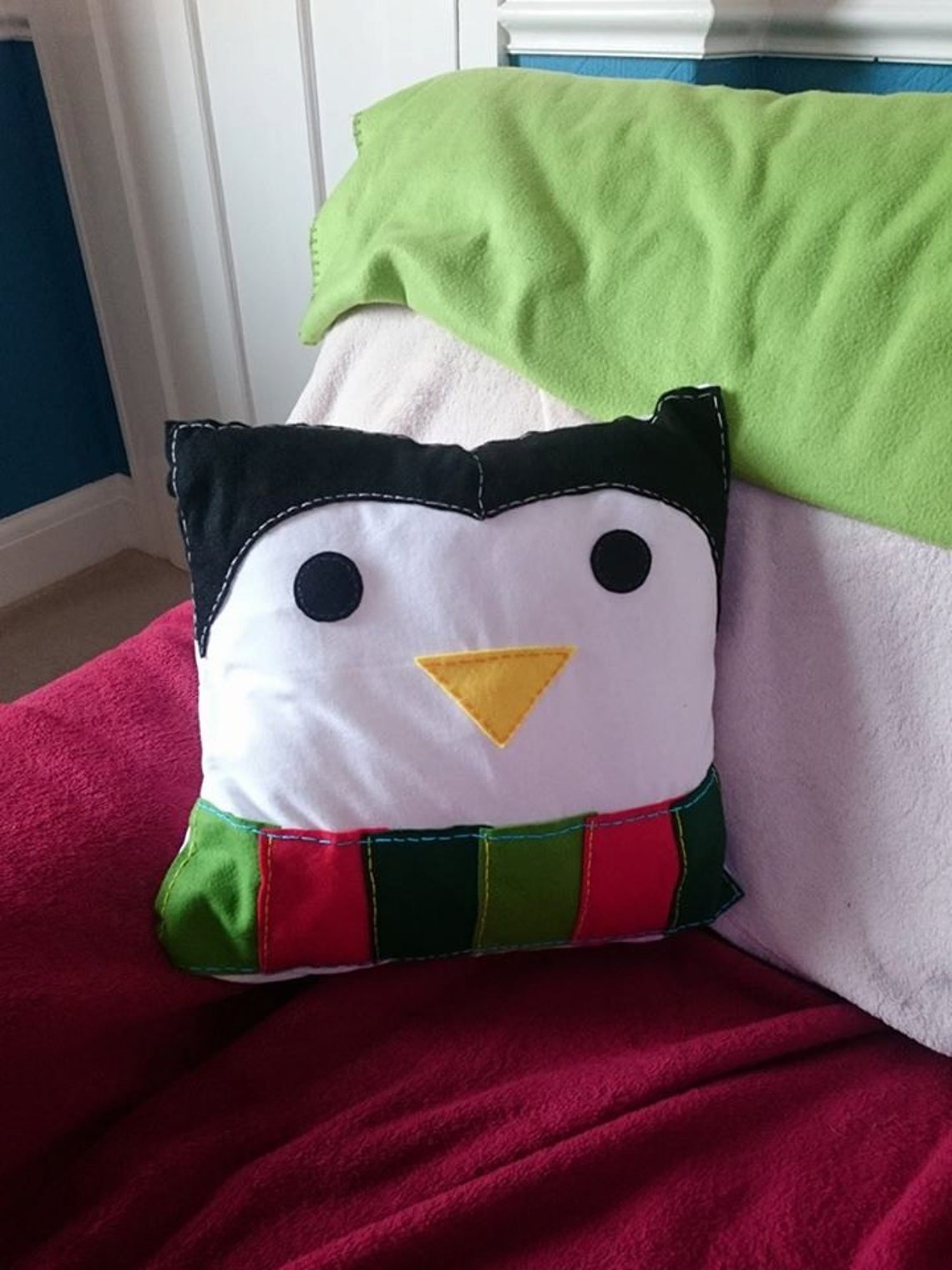 Penguin Cushion Cover - Etsy UK