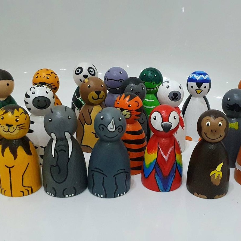 Animal Peg Doll - Etsy
