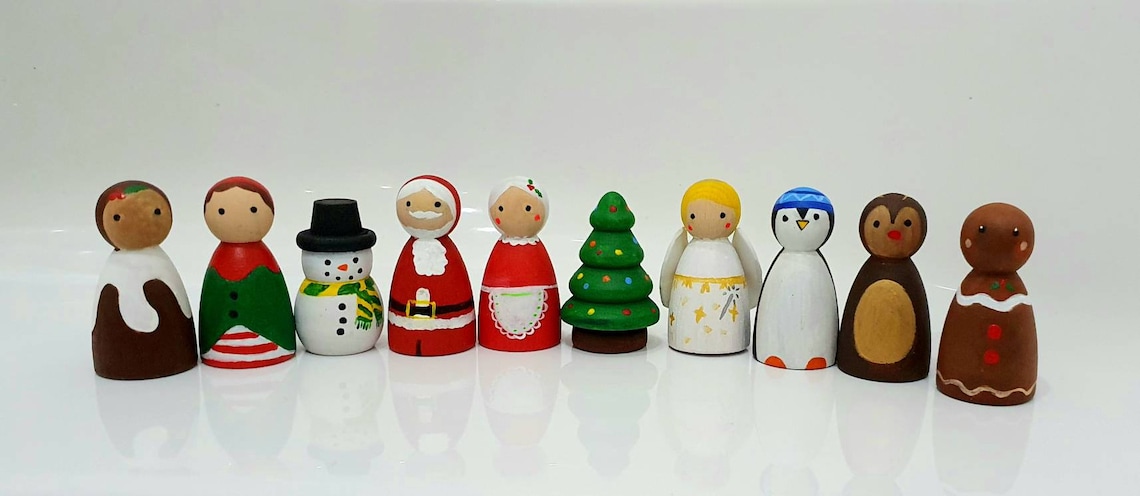 Christmas Peg Doll Decorations | Etsy