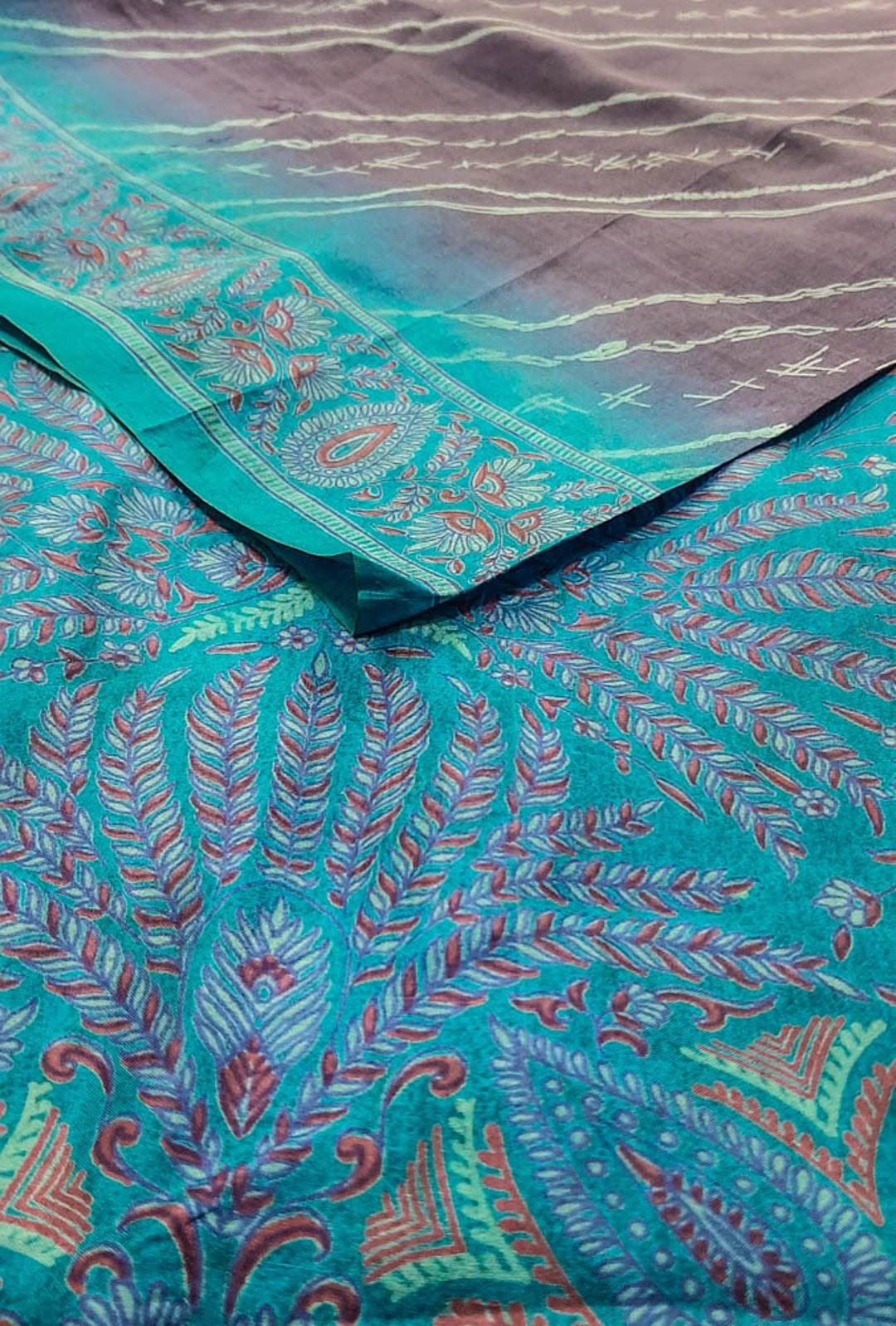 100% Pure Silk Saree Printed Silk Saris Recycled Silk Fabric - Etsy