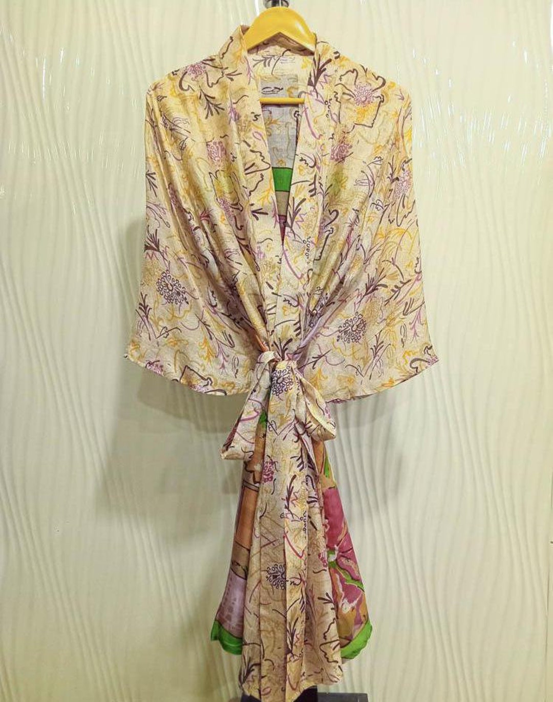 Pure Silk Midi Kimono Women's Vintage-inspired Keen Length Kimono ...