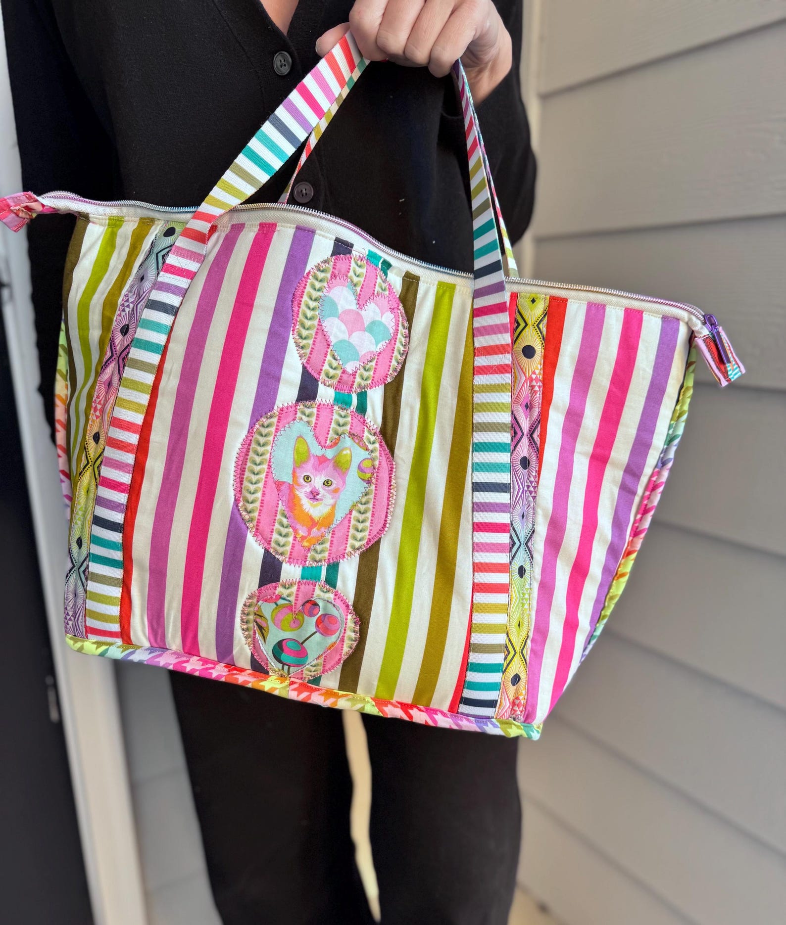 Disco Kitty Tula Pink Fabric Quilted Tote - Etsy