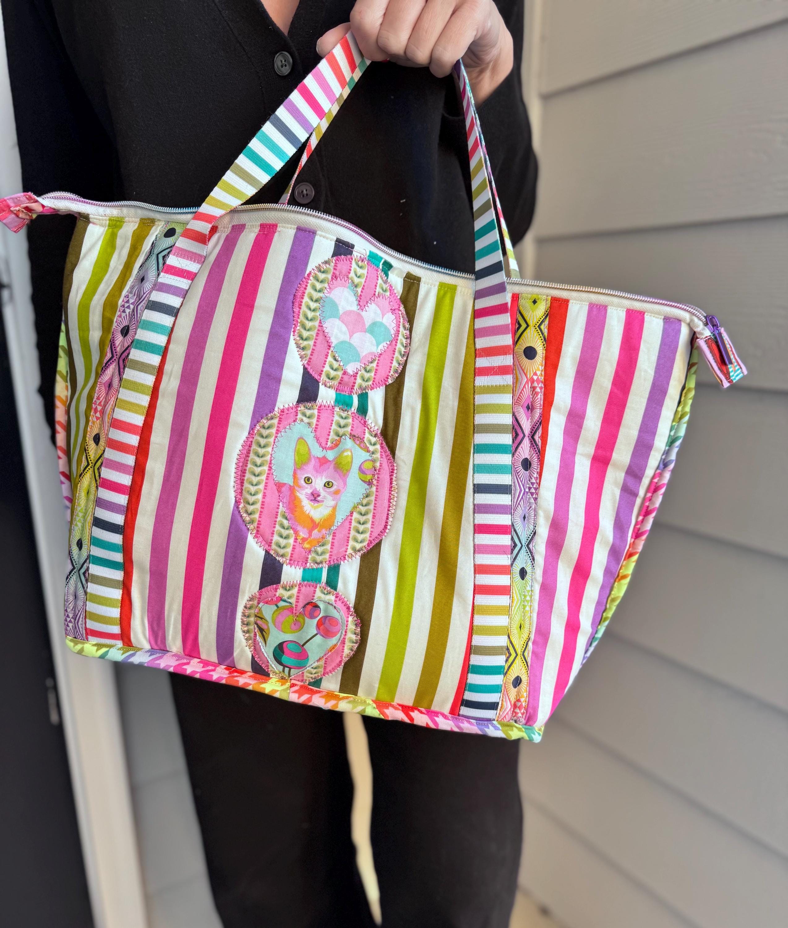 Disco Kitty Tula Pink Fabric Quilted Tote - Etsy