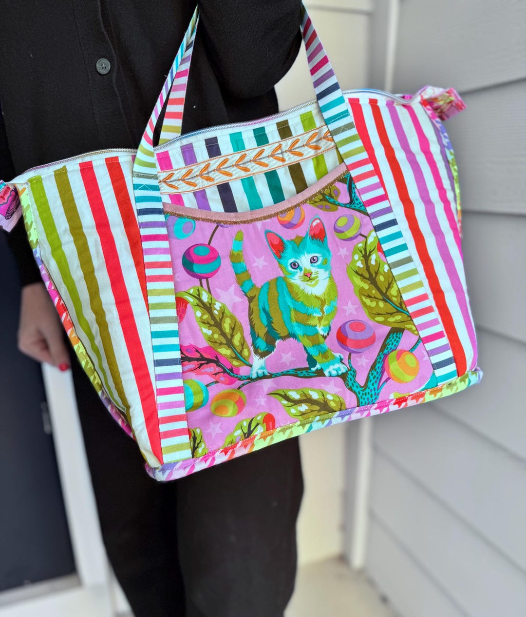 Disco Kitty Tula Pink Fabric Quilted Tote - Etsy