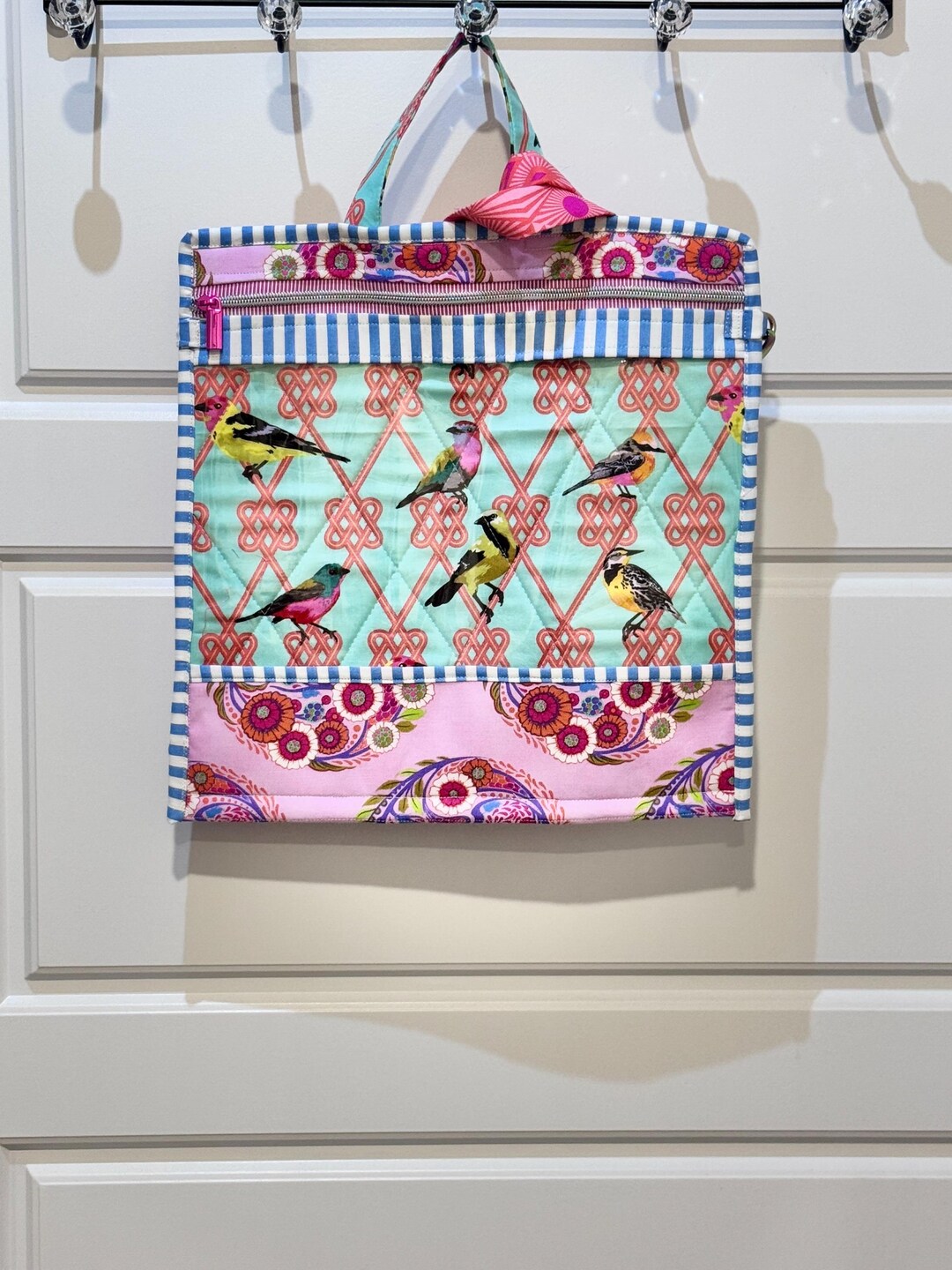 Large Project Bag Crossbody Tula Pink Strawberry Finch - Etsy