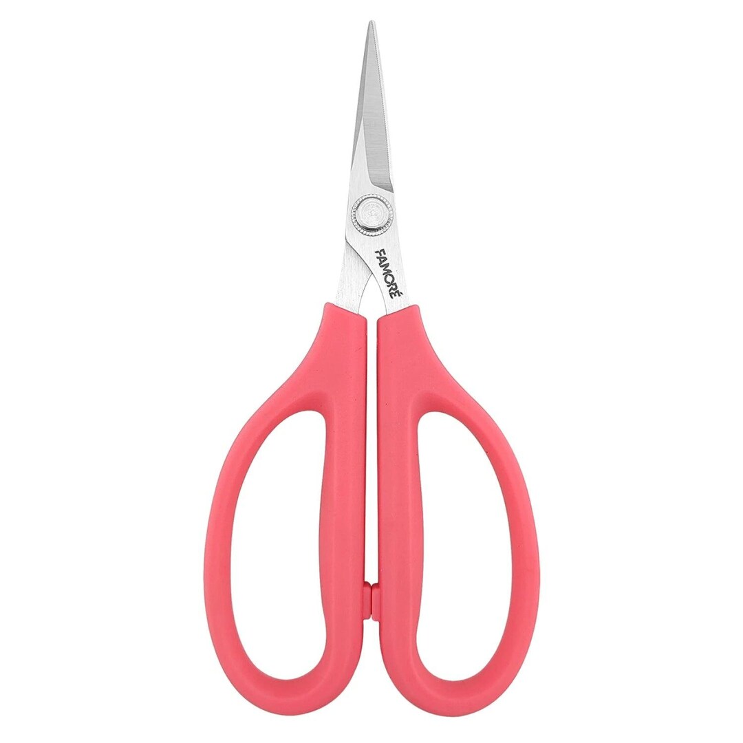 Famore Very Sharp Scissor With Large Pink Comfort Handles 6-1|4in ...