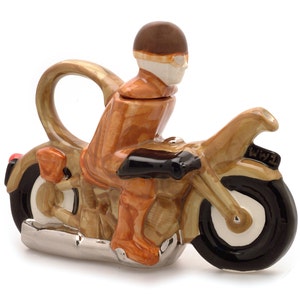 Biker Full Size Teapot (military Dispatch Rider and Black Leather ...