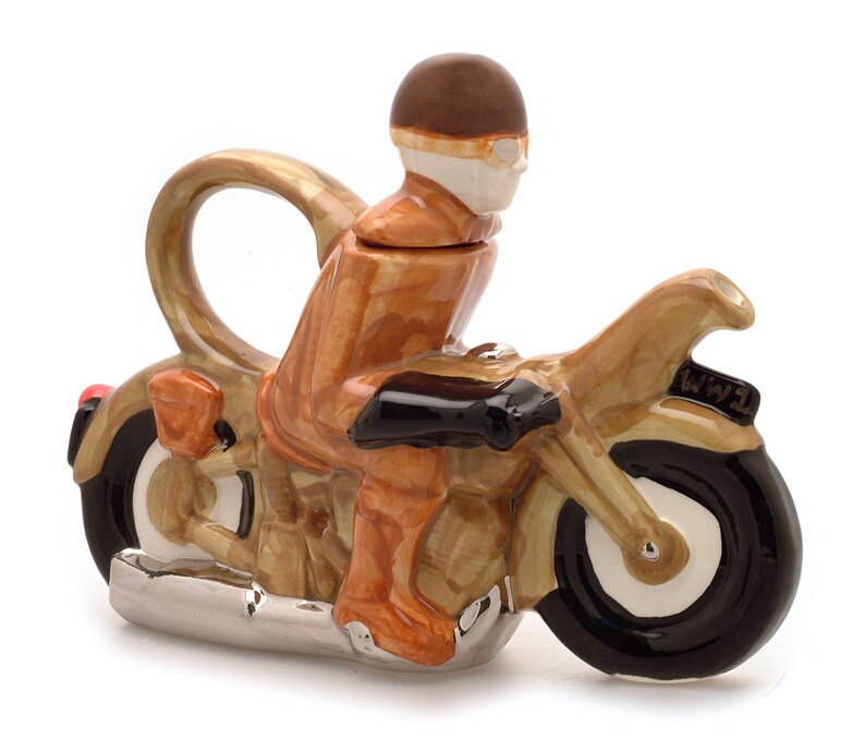 Biker Full Size Teapot (military Dispatch Rider and Black Leather ...