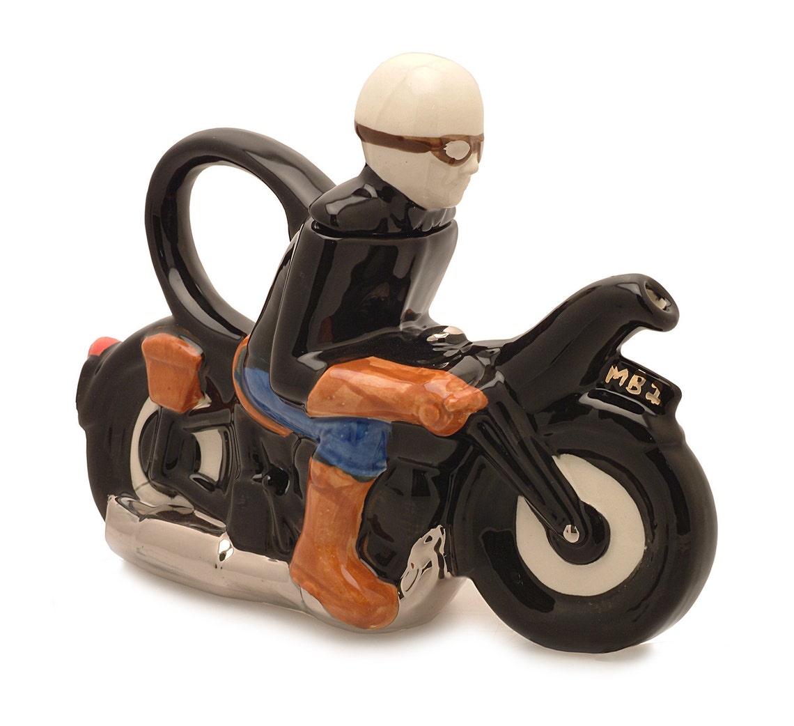 Biker Full Size Teapot military Dispatch Rider and Black - Etsy UK