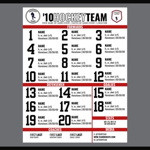 Customizable Canva Hockey Line Sheet/chart Template - Etsy