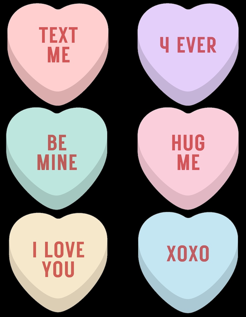 Canva Candy Heart Template - Etsy