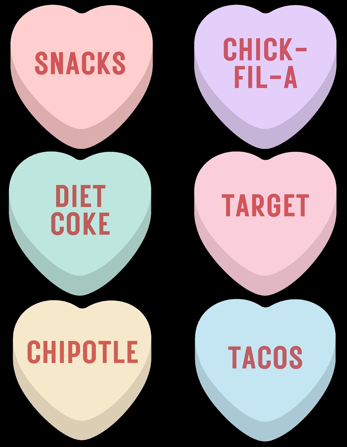 Canva Candy Heart Template - Etsy