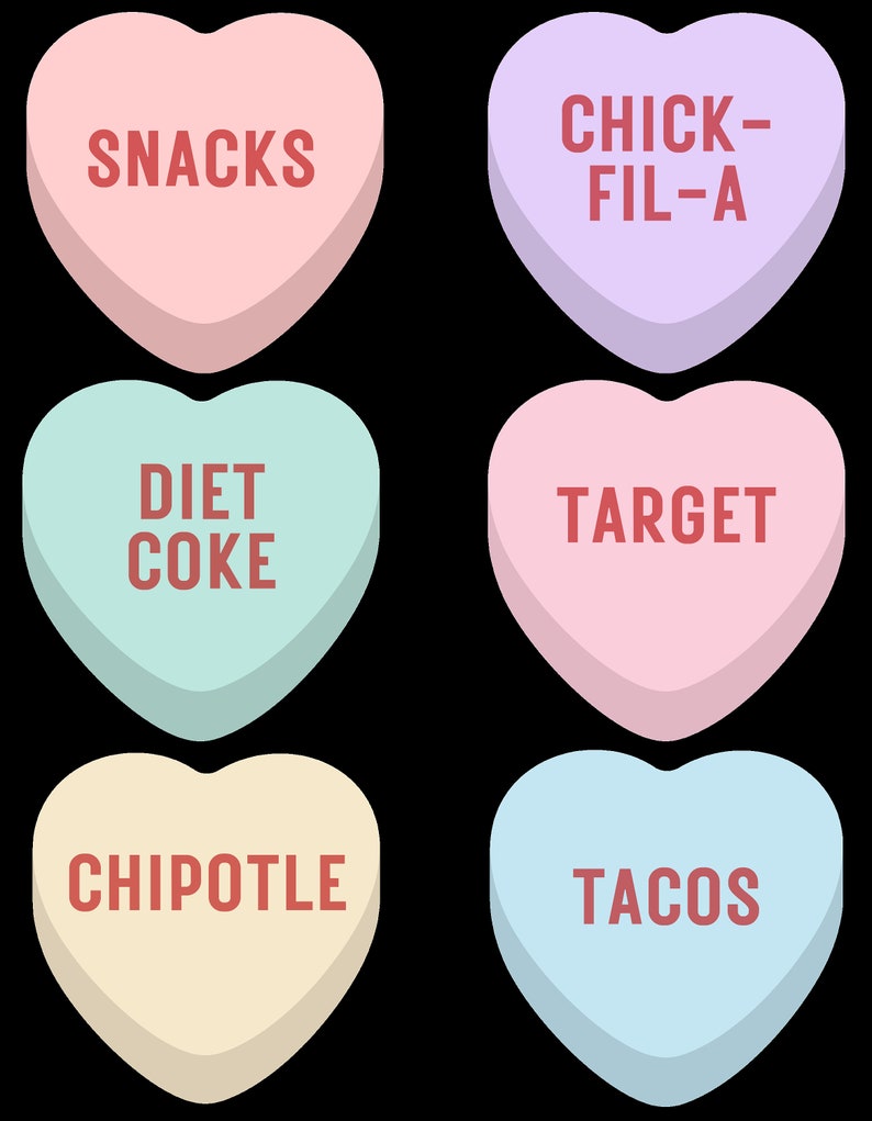 Canva Candy Heart Template - Etsy
