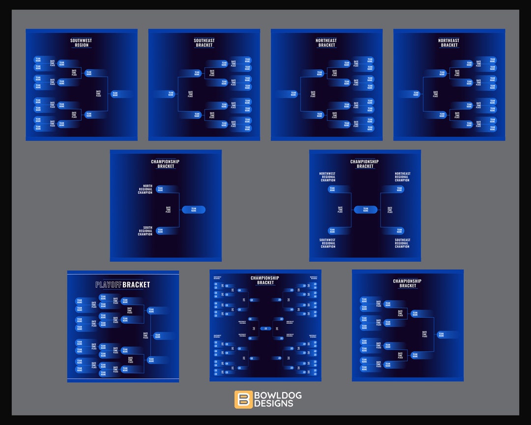 CUSTOMIZABLE 8, 12, 16, 24, 32 Team Single Elimination Tournament ...