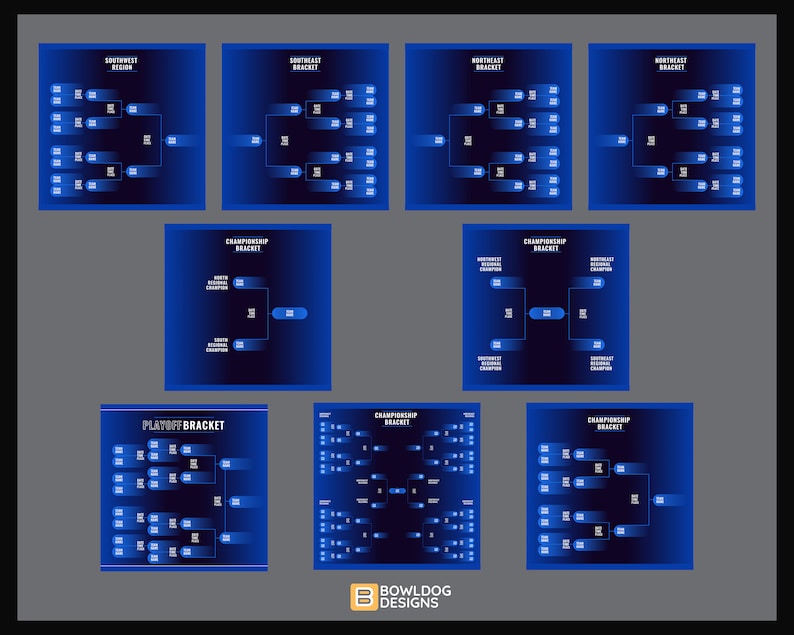 CUSTOMIZABLE 8, 12, 16, 24, 32 Team Single Elimination Tournament ...